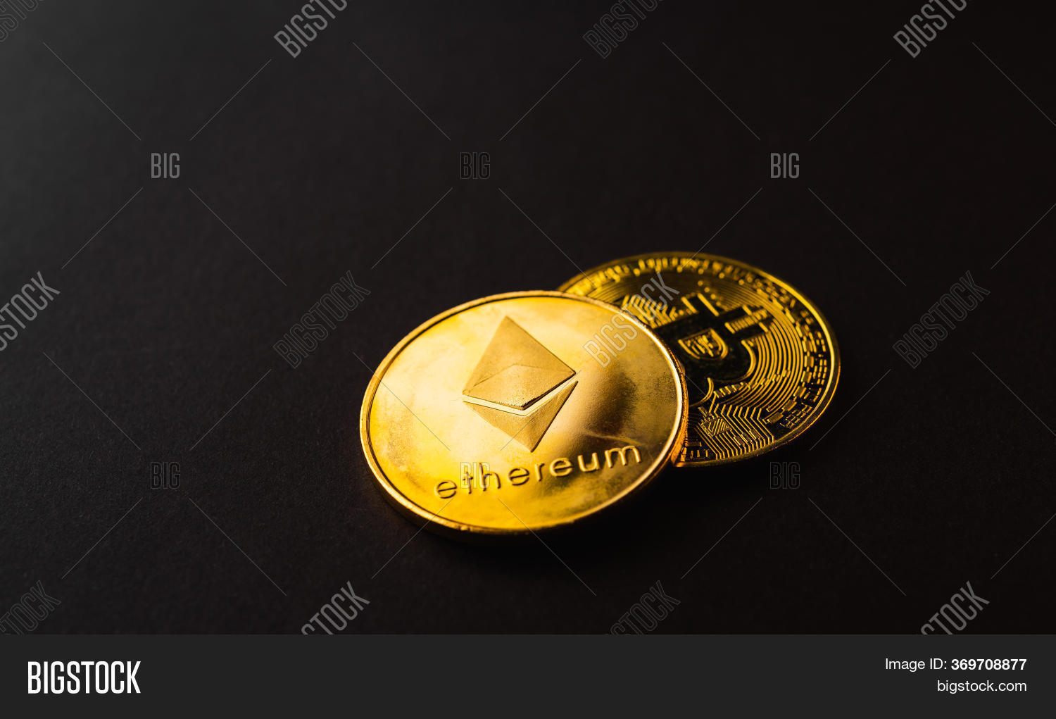 Golden Ether Coins Image & Photo (Free Trial) | Bigstock