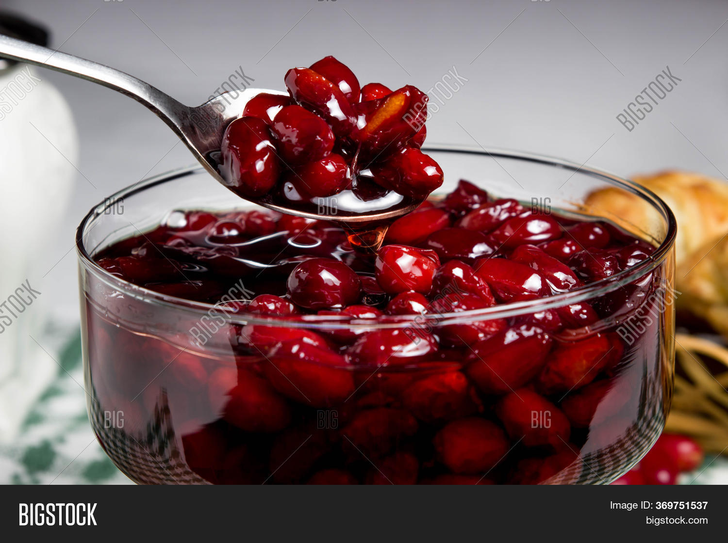 Spoon Cornel Jam Over Image & Photo (Free Trial) | Bigstock