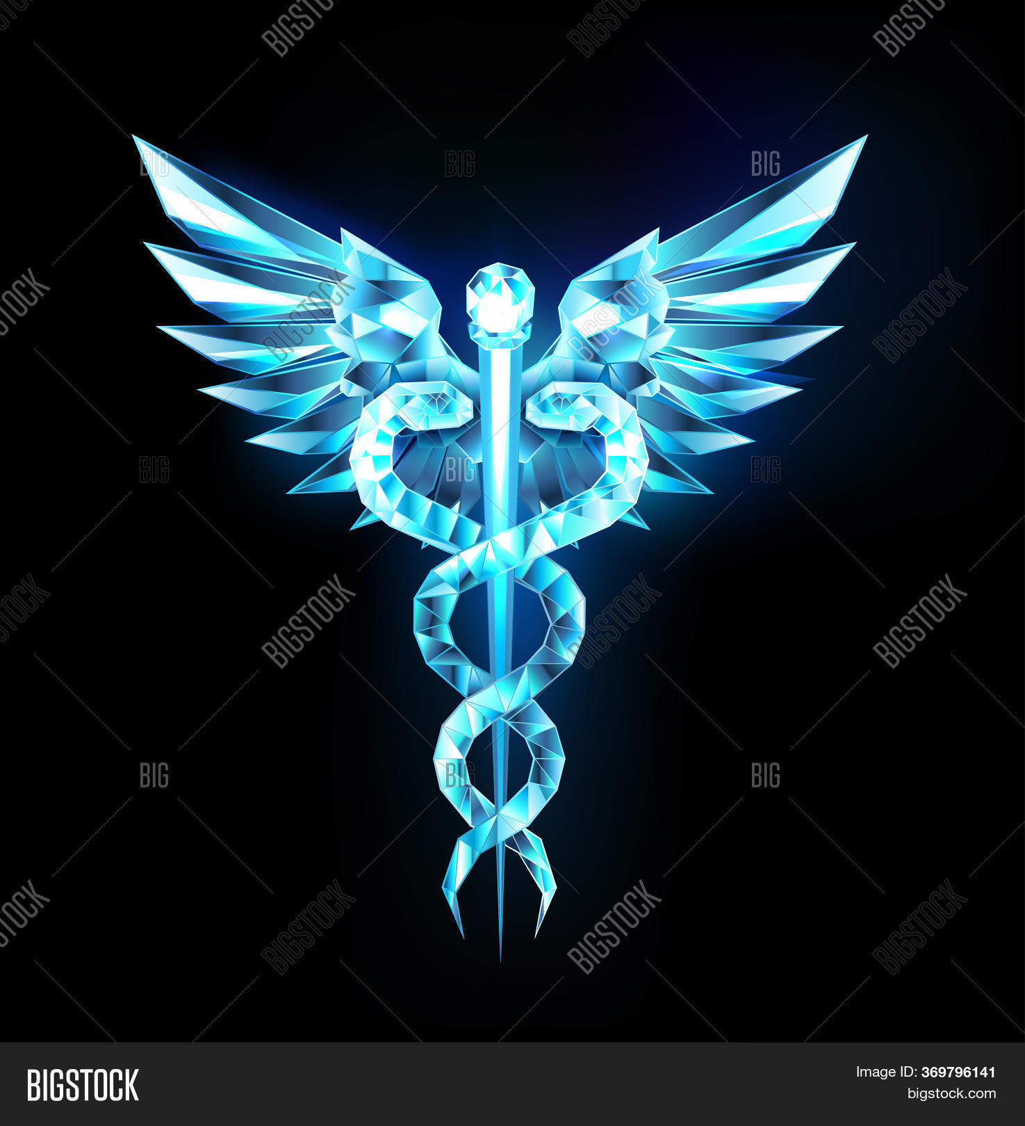 Blue Crystal Caduceus Image & Photo (Free Trial) | Bigstock