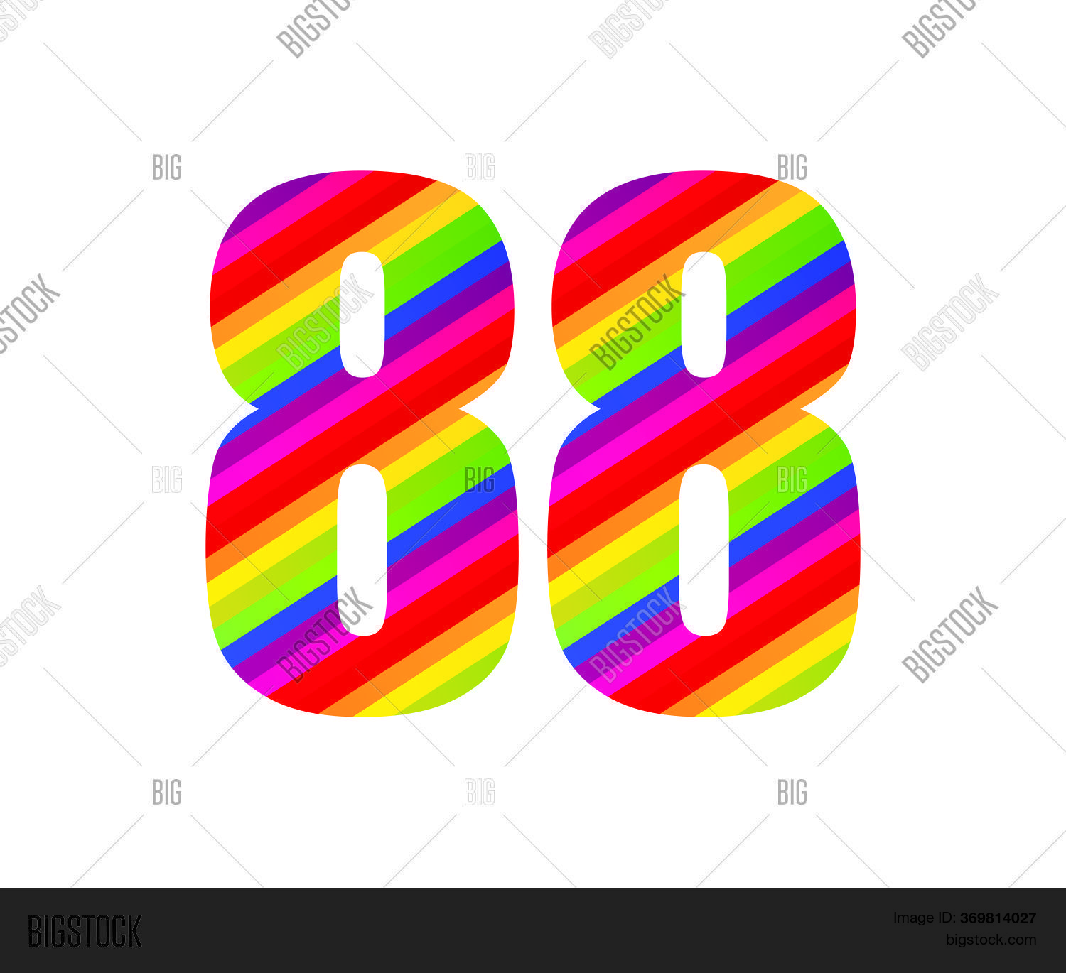 88 Number Rainbow Vector & Photo (Free Trial) | Bigstock