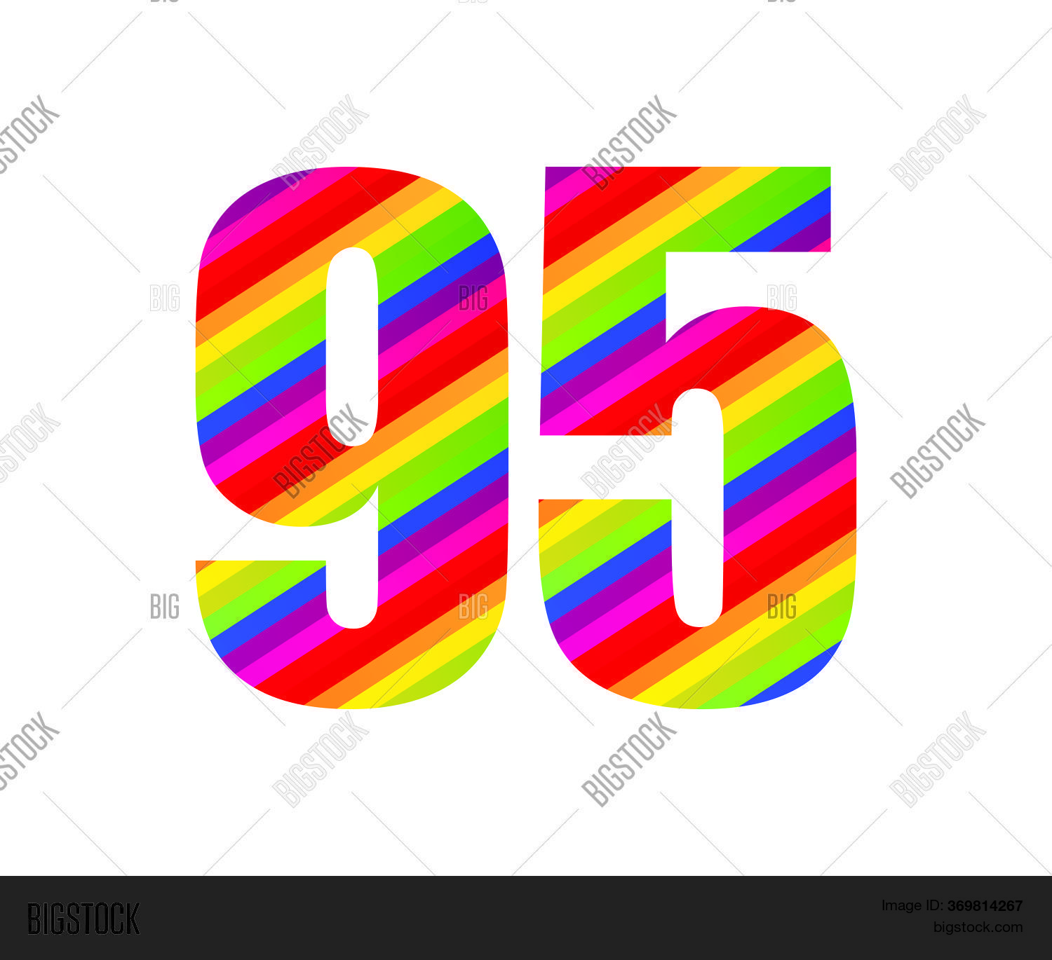 95 Number Rainbow Vector & Photo (Free Trial) | Bigstock