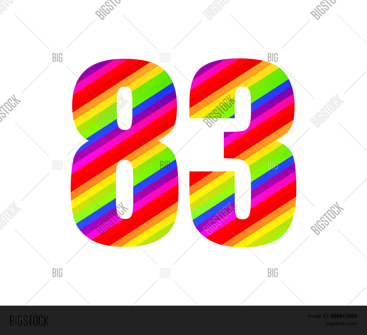 83 Number Rainbow Vector & Photo (Free Trial) | Bigstock