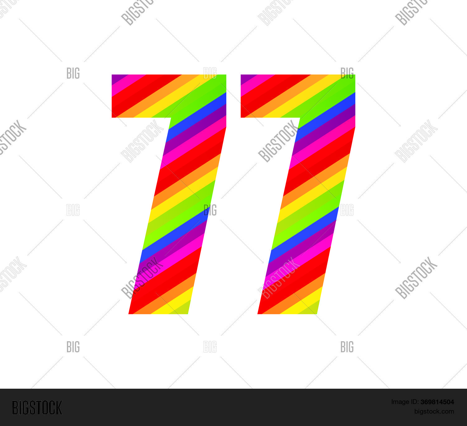 77 Number Rainbow Vector & Photo (Free Trial) | Bigstock