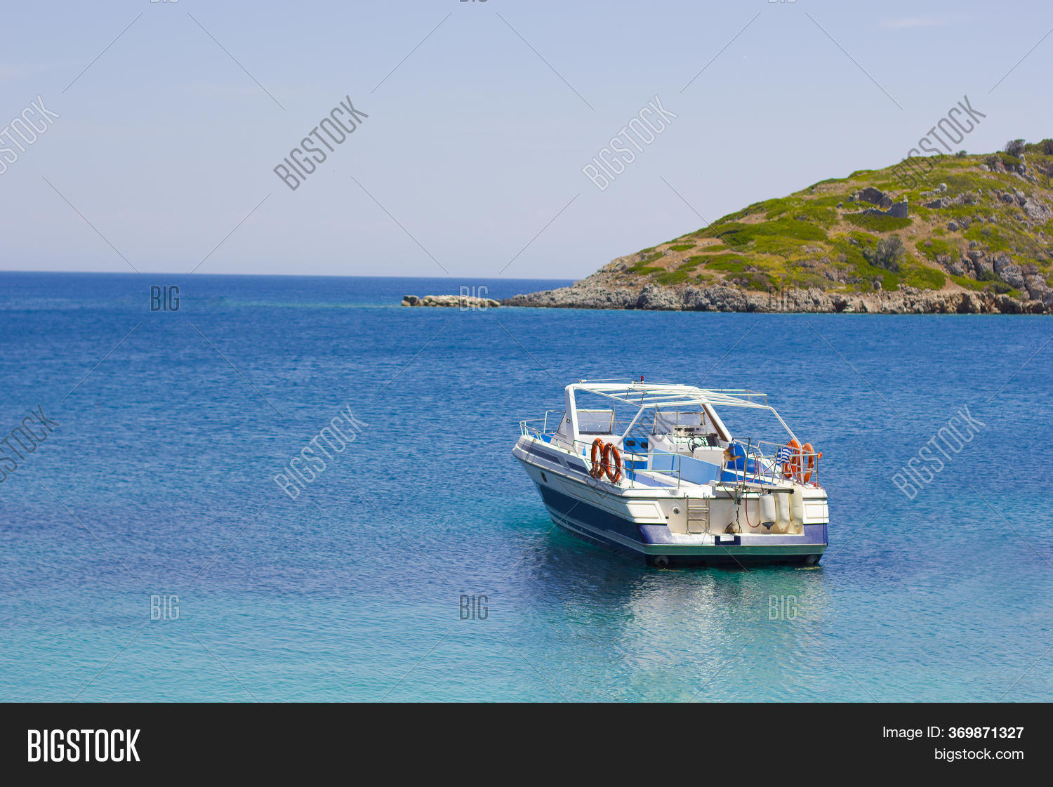 Boat Drifting Blue Sea Image & Photo (Free Trial) | Bigstock