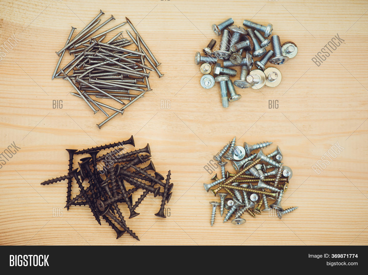 Screws Nails On Wood Image & Photo (Free Trial) | Bigstock