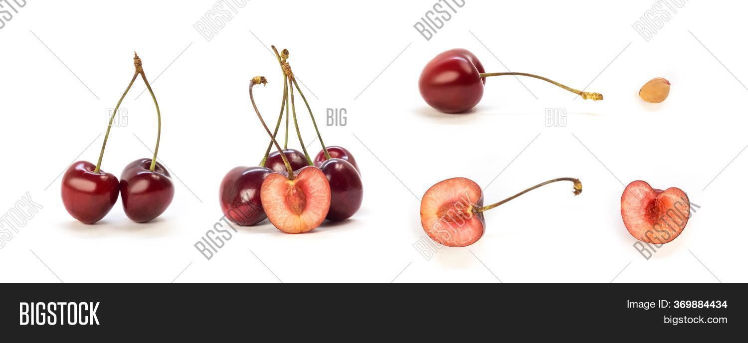 Set Sliced Cherries. Image & Photo (Free Trial) | Bigstock