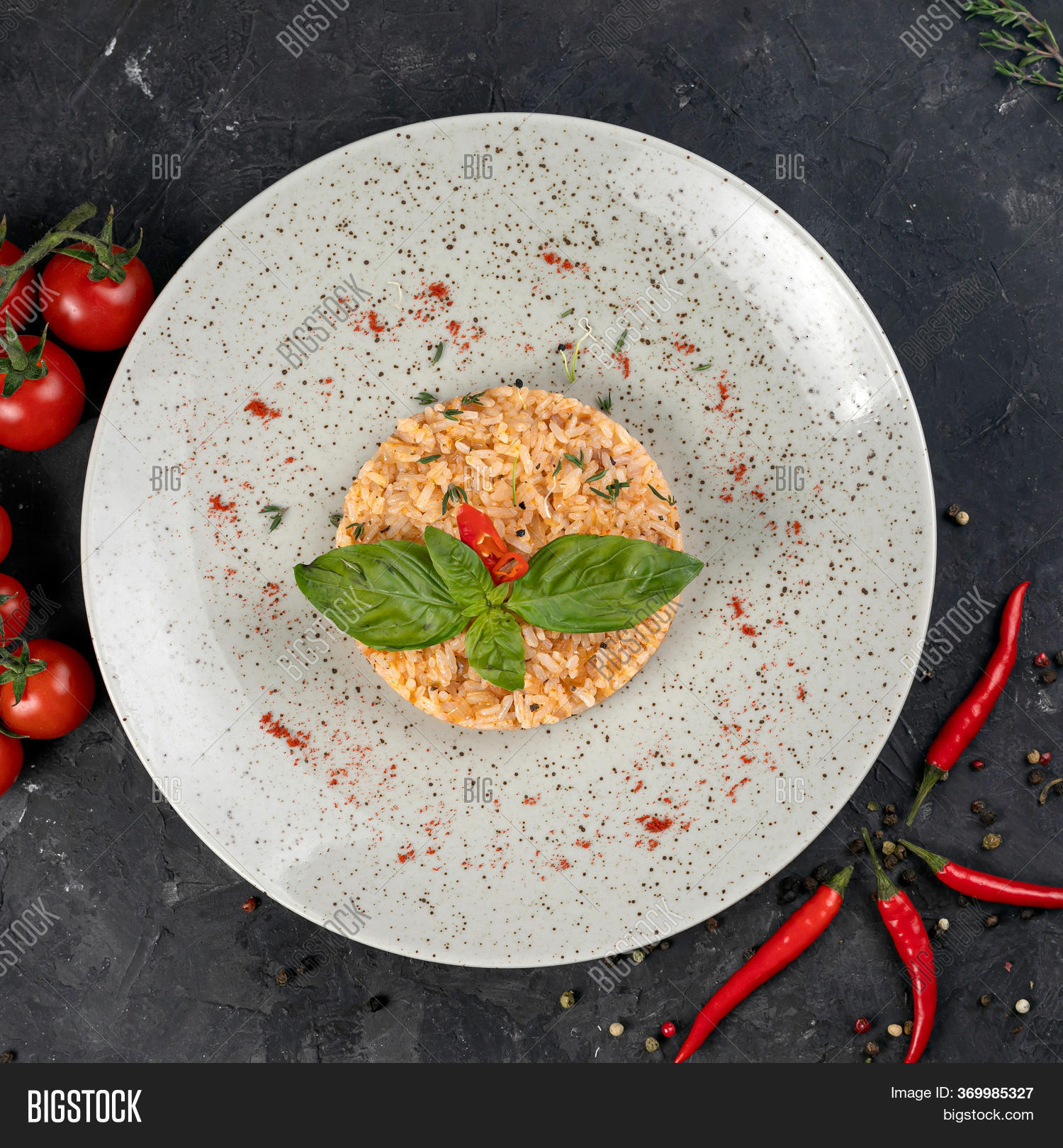 Risotto Plate On Dark Image & Photo (Free Trial) | Bigstock