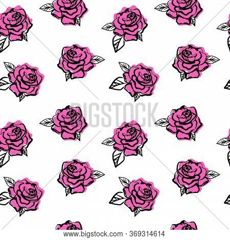 Simple Roses Pattern Vector & Photo (Free Trial) | Bigstock