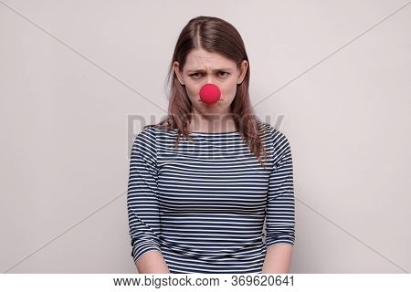 Woman Red Nose Looking Image & Photo (Free Trial) | Bigstock