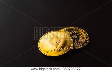 Golden Ether Coins Image & Photo (Free Trial) | Bigstock