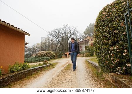 Man Walks Footpath Image & Photo (Free Trial) | Bigstock