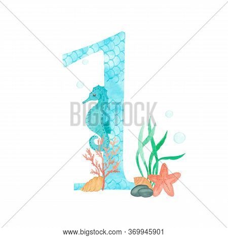 Watercolor Number 1. Image & Photo (Free Trial) | Bigstock