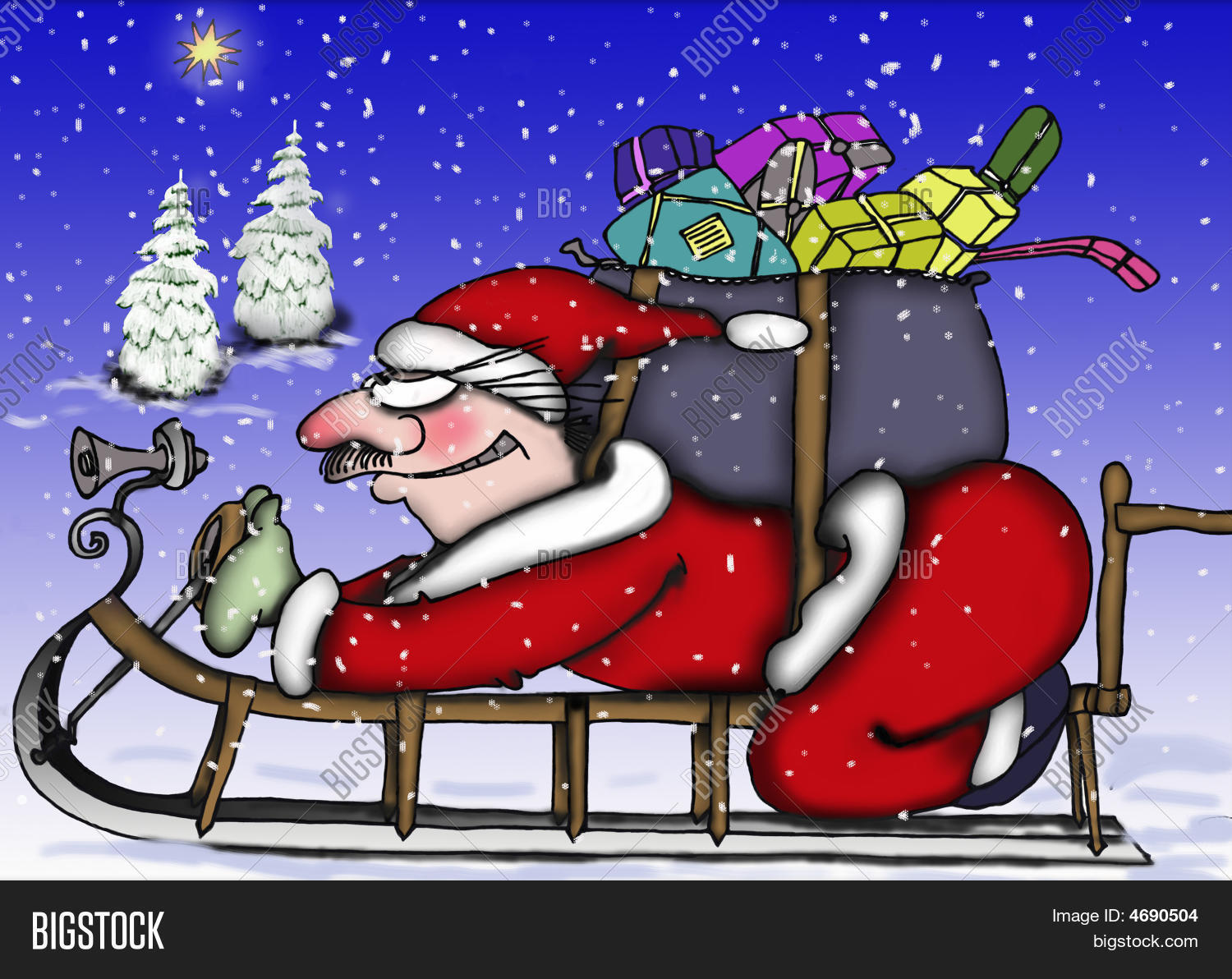 Santa_on_sleigh Image & Photo (Free Trial) | Bigstock