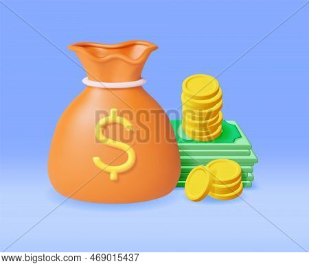 3d Money Cloth Bag Vector & Photo (Free Trial) | Bigstock
