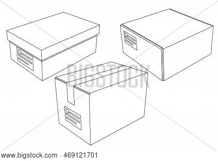 Cardboard Boxes Set Vector & Photo (Free Trial) | Bigstock