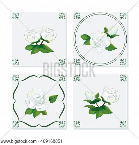 Set Tiles Roses. Vector & Photo (Free Trial) | Bigstock