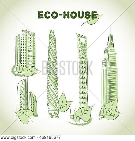 Eco Green Buildings Vector & Photo (Free Trial) | Bigstock