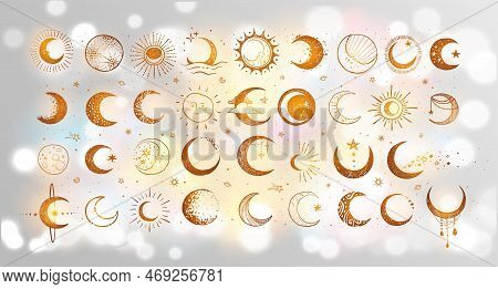 Doodles Moon On White Vector & Photo (Free Trial) | Bigstock