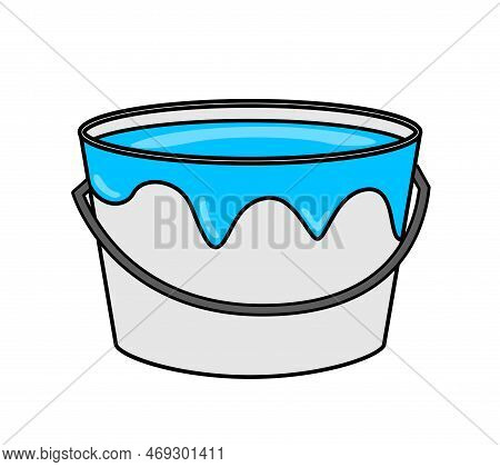 Blue Paint Bucket Vector & Photo (Free Trial) | Bigstock
