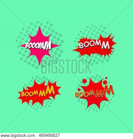 Boom Letter Set Comic Style Flat Design - Stock Image - Everypixel