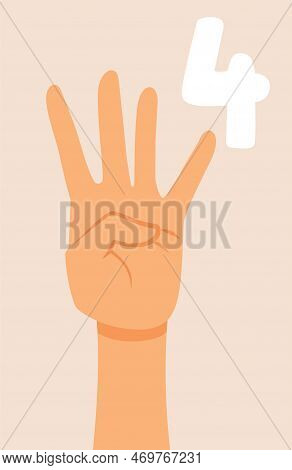 Hand Showing Four Vector & Photo (Free Trial) | Bigstock