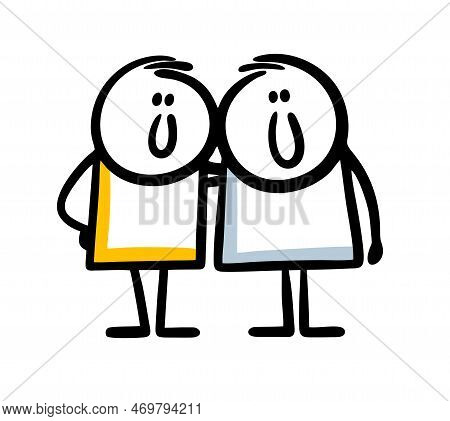 Two Friendly Stickmen Vector & Photo (Free Trial) | Bigstock