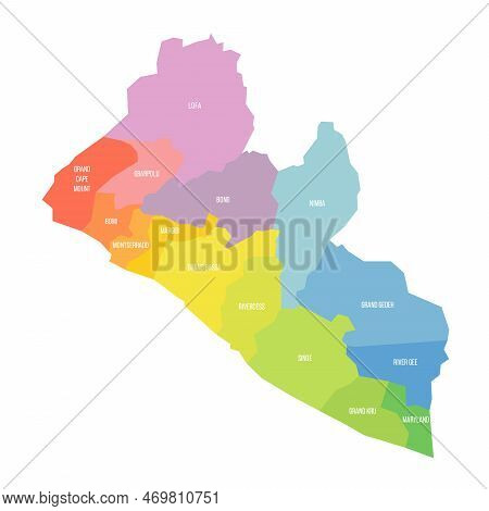 Liberia Political Map Vector & Photo (Free Trial) | Bigstock