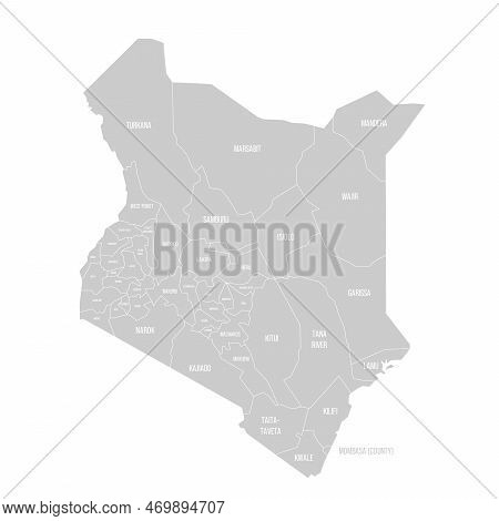 Kenya Political Map Vector & Photo (Free Trial) | Bigstock