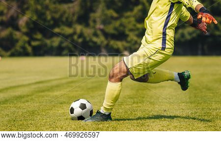 Goalie Kick On Pitch Image & Photo (Free Trial) | Bigstock