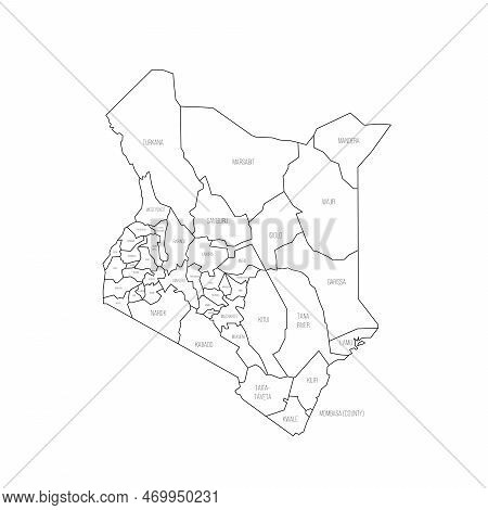 Kenya Political Map Vector & Photo (Free Trial) | Bigstock
