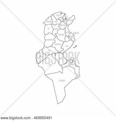 Tunisia Political Map Vector & Photo (Free Trial) | Bigstock