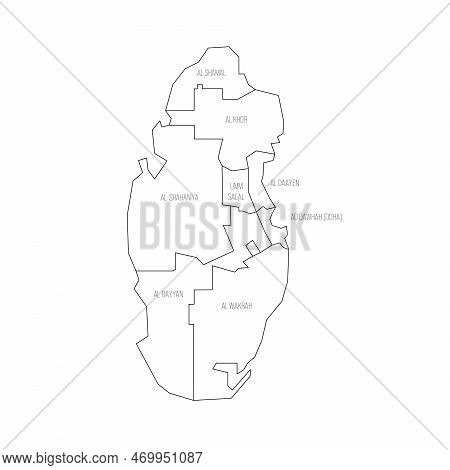 Qatar Political Map Vector & Photo (Free Trial) | Bigstock