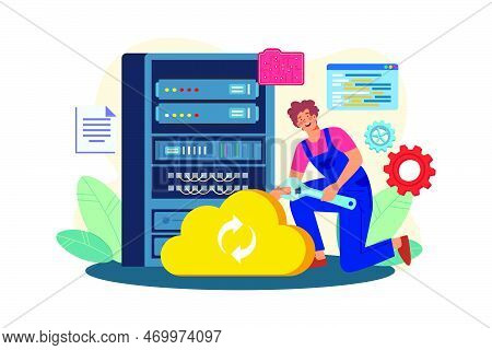 Server Maintenance Vector & Photo (Free Trial) | Bigstock