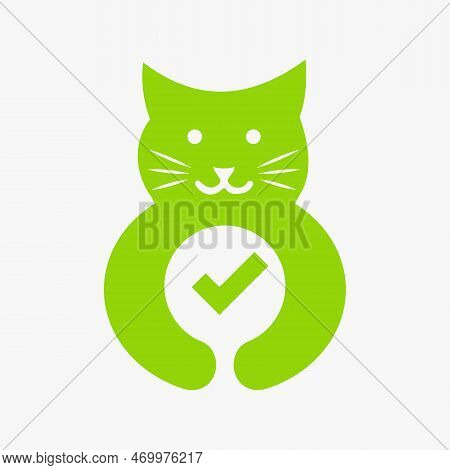 Cat Checkmark Logo Vector & Photo (Free Trial) | Bigstock