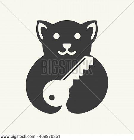 Dog Key Logo Negative Vector & Photo (Free Trial) | Bigstock