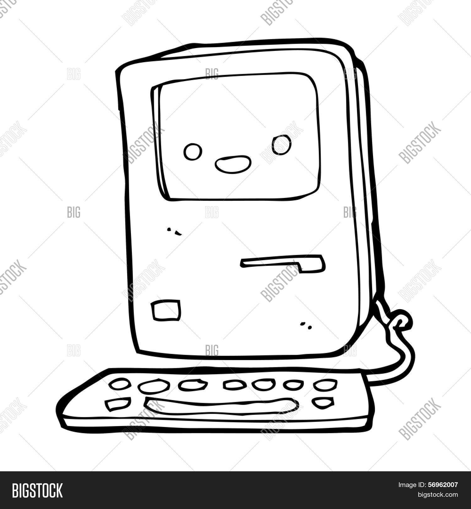 Cartoon Old Computer Vector & Photo (Free Trial) | Bigstock