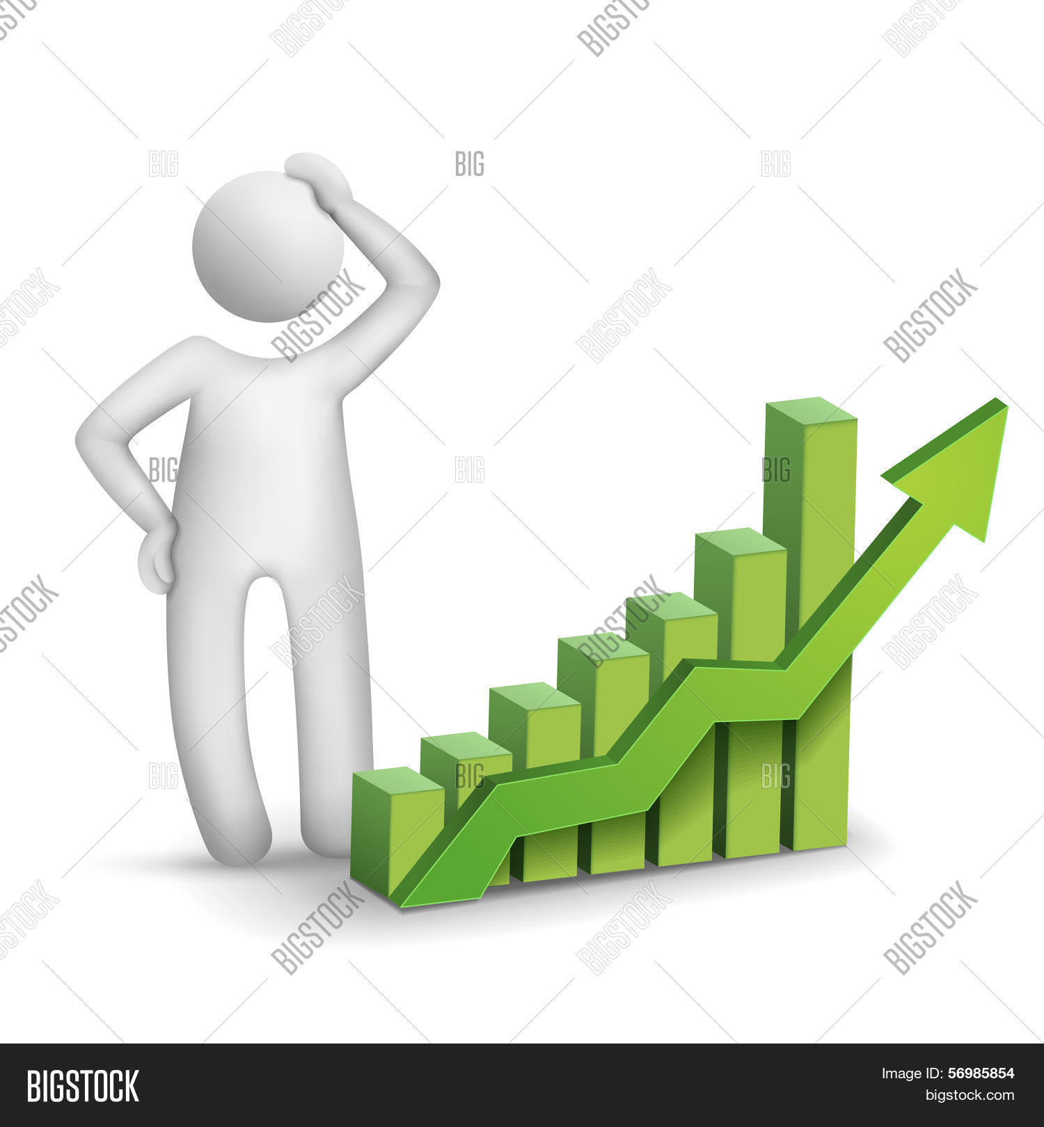 3D Man Thinking Bar Vector & Photo (Free Trial) | Bigstock