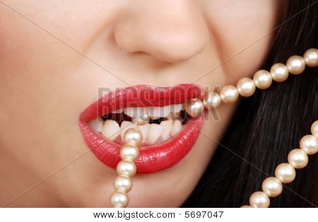 Woman Biting Pearl Image & Photo (Free Trial) | Bigstock