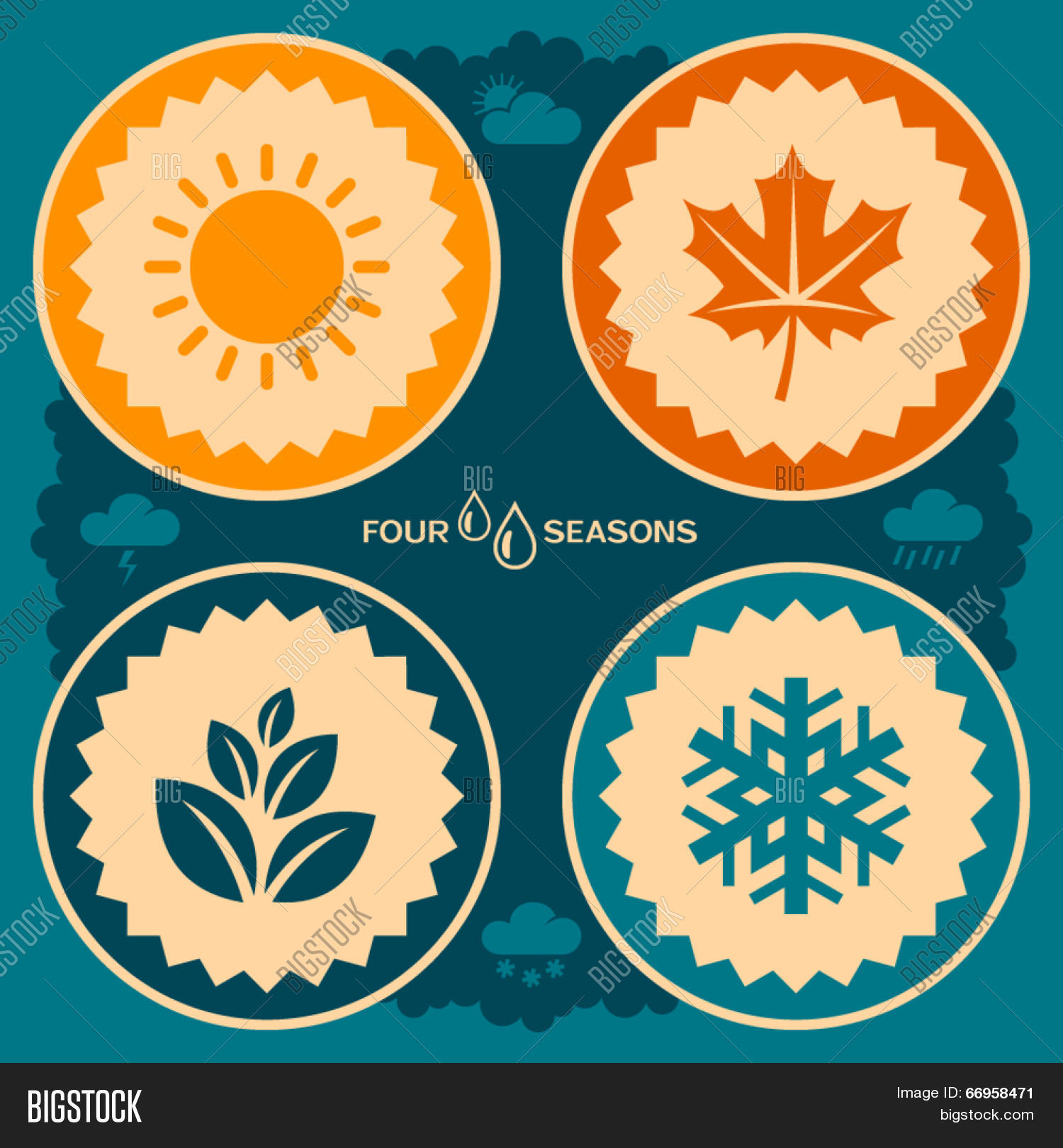 Four Seasons Poster Vector & Photo (Free Trial) | Bigstock
