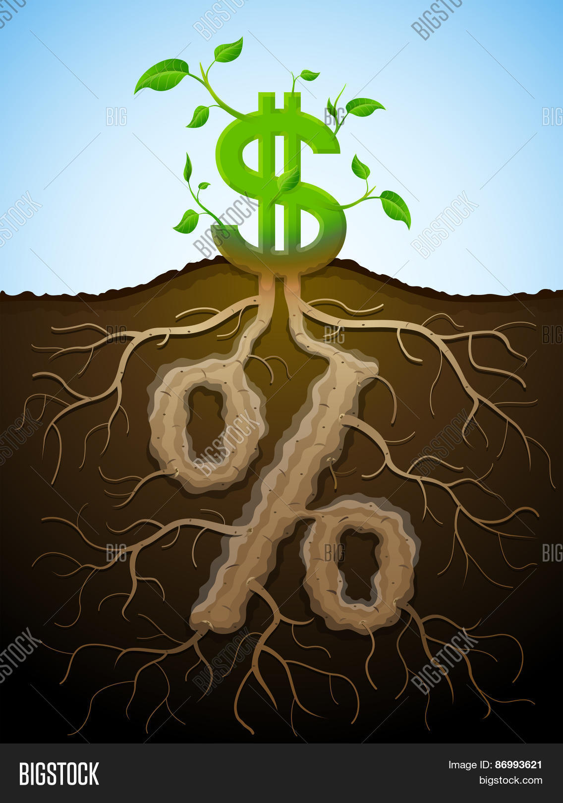 Growing Dollar Sign Vector & Photo (Free Trial) | Bigstock