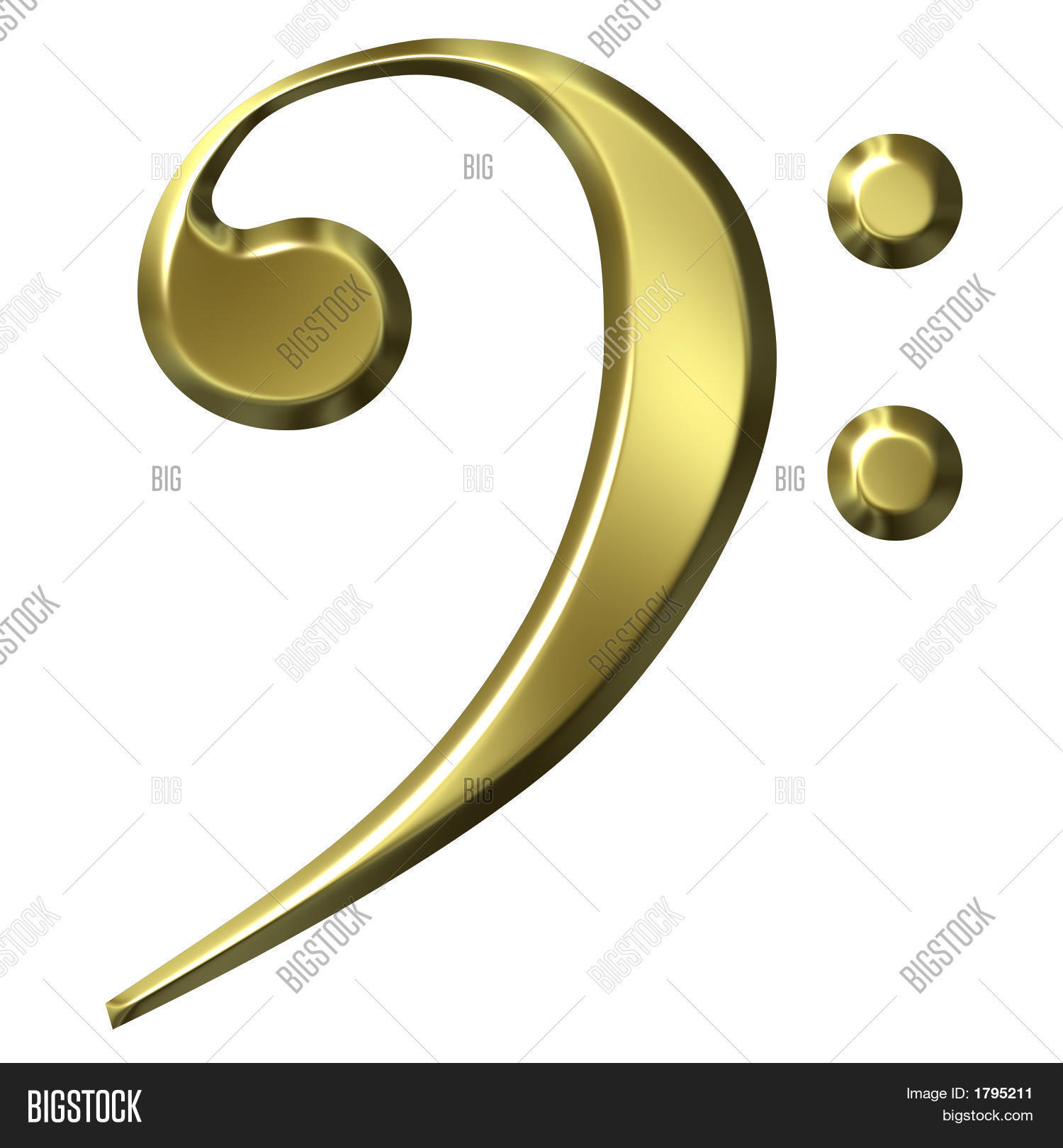 3D Golden Bass Clef Image & Photo (Free Trial) | Bigstock