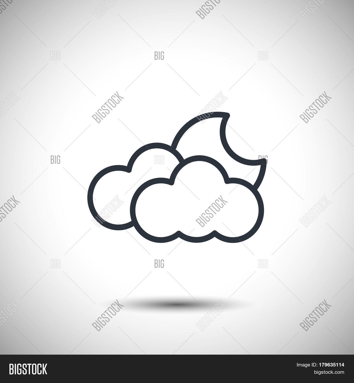 Cloud Half Moon Vector & Photo (Free Trial) | Bigstock
