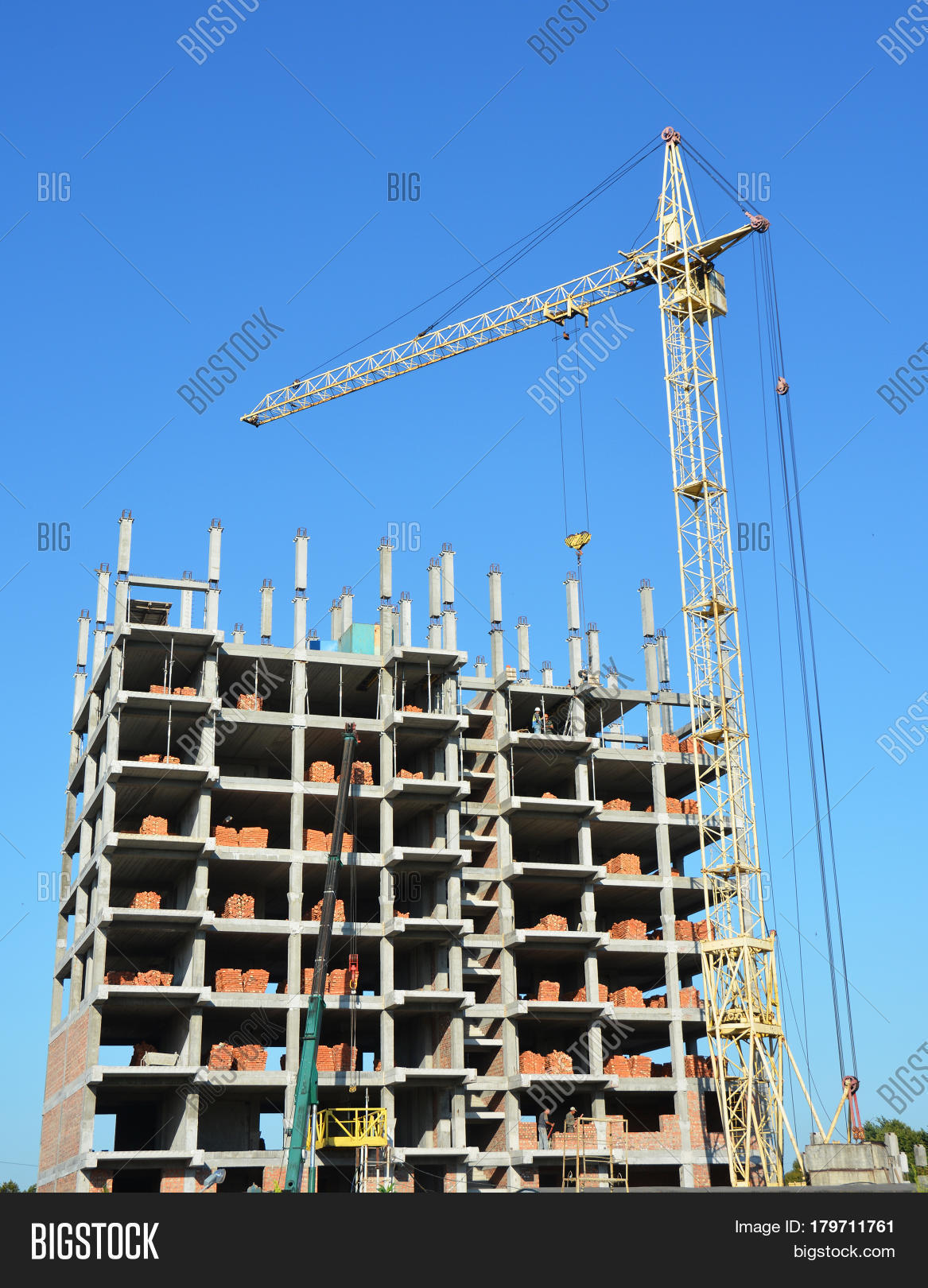 Tower Cranes Work Copy Image & Photo (Free Trial) | Bigstock