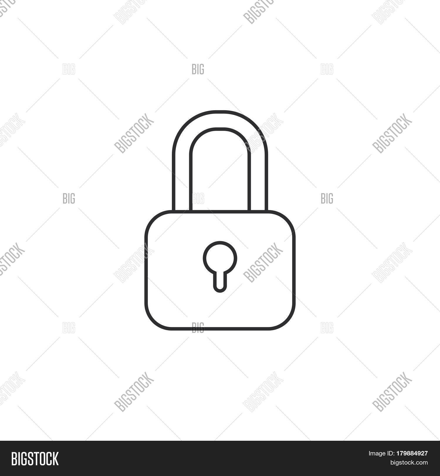 Lock Thin Line Icon Vector & Photo (Free Trial) | Bigstock