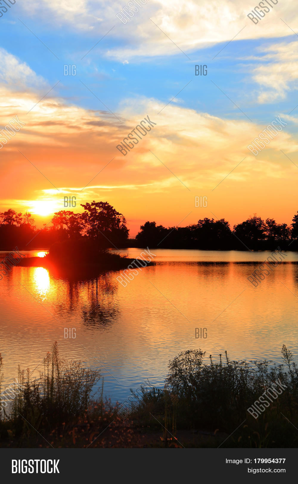 Beautiful Sunset Over Image & Photo (Free Trial) | Bigstock