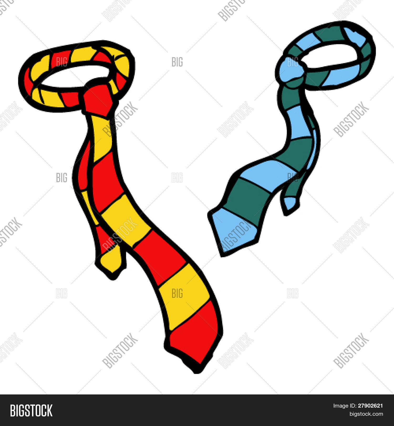 Striped Ties Cartoon Vector & Photo (Free Trial) | Bigstock