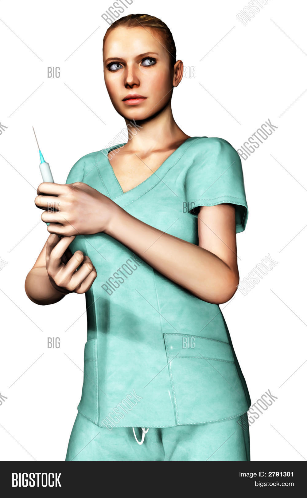 3D Female Nurse Green Image & Photo (Free Trial) | Bigstock