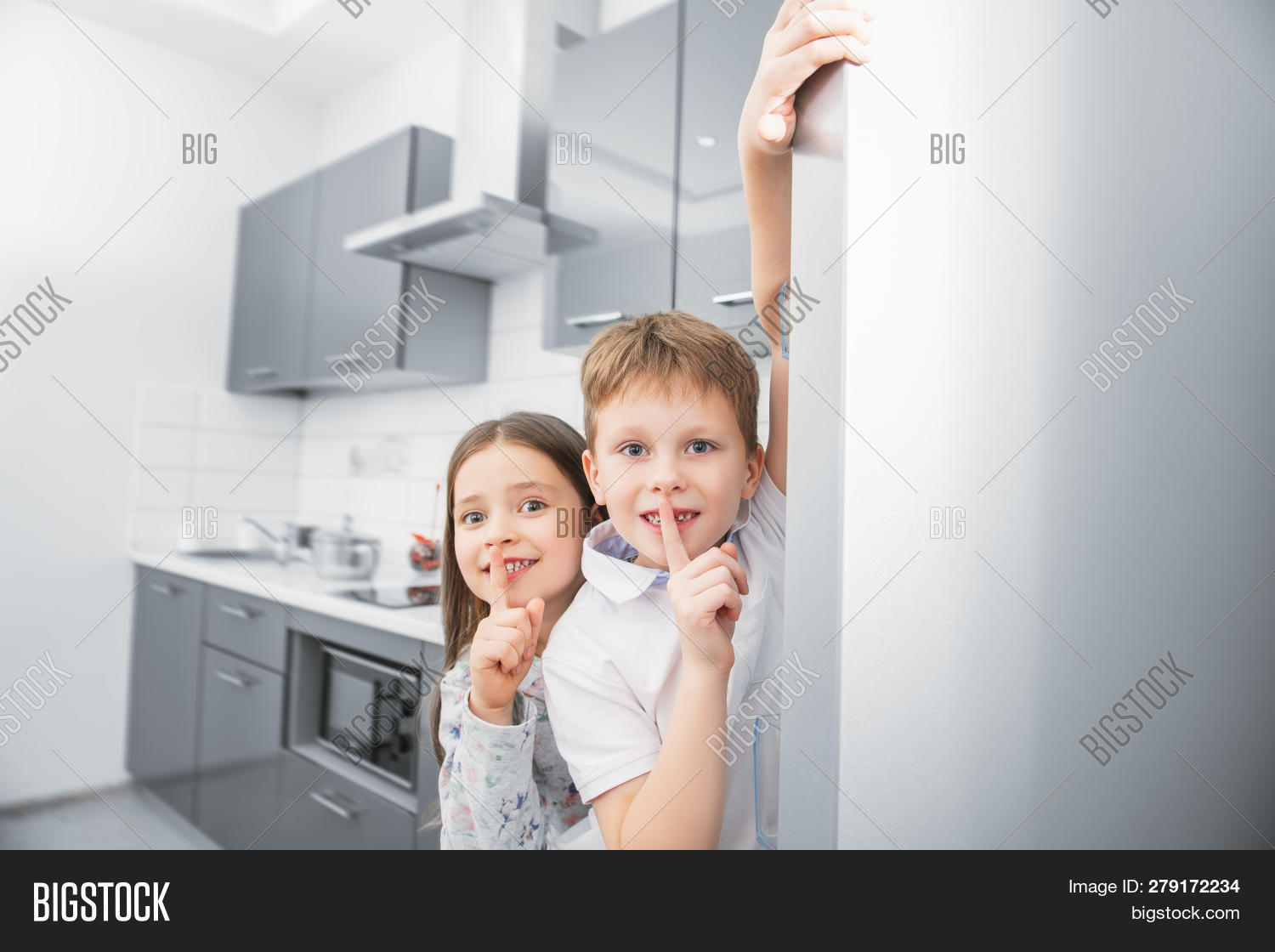 Two Cute Kids Hiding Image & Photo (Free Trial) | Bigstock