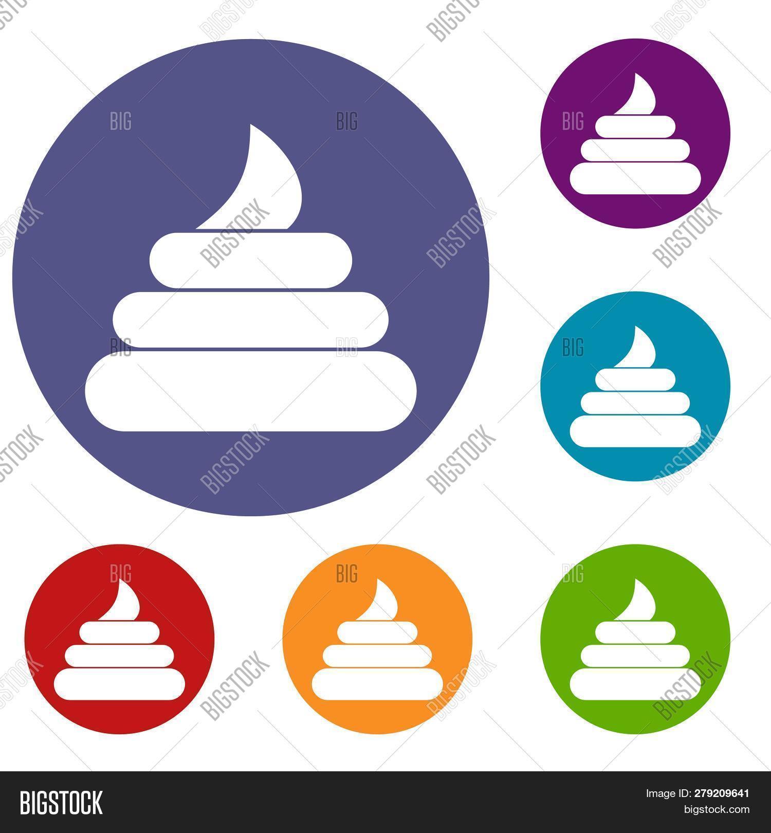 Turd Icons Set Flat Image & Photo (Free Trial) | Bigstock