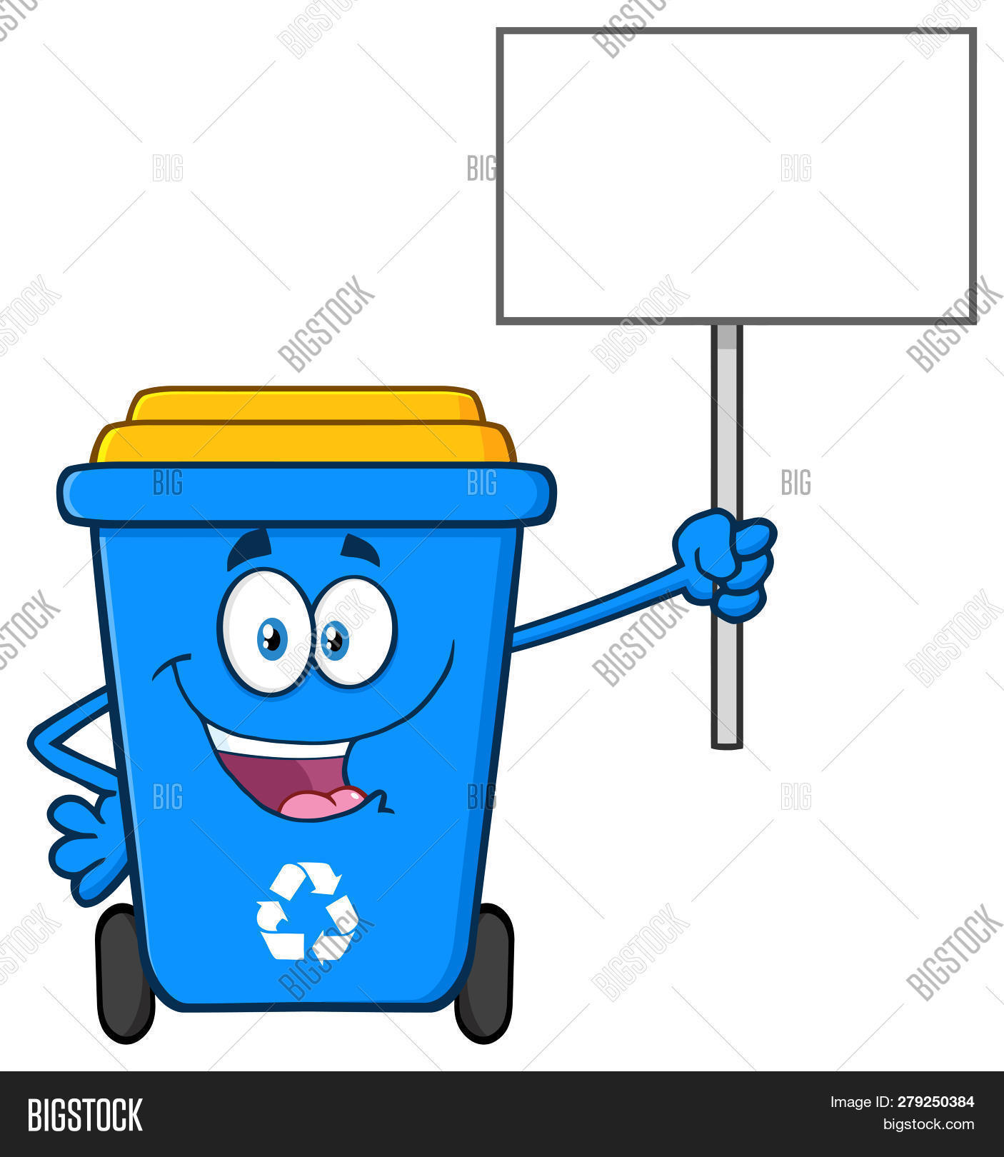 Happy Blue Recycle Bin Image & Photo (Free Trial) | Bigstock